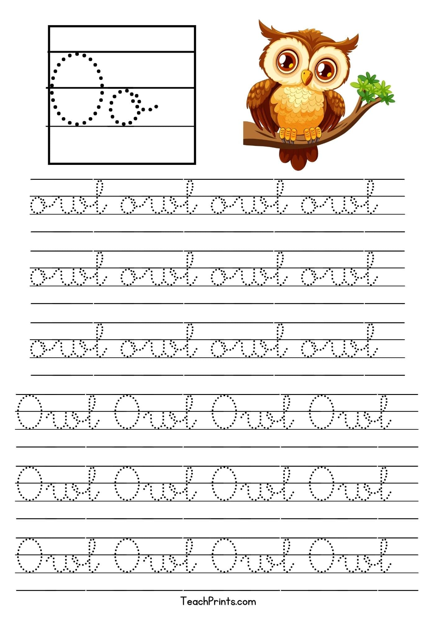 9 Cursive O Tracing Worksheets - Free Printables - Teach Prints