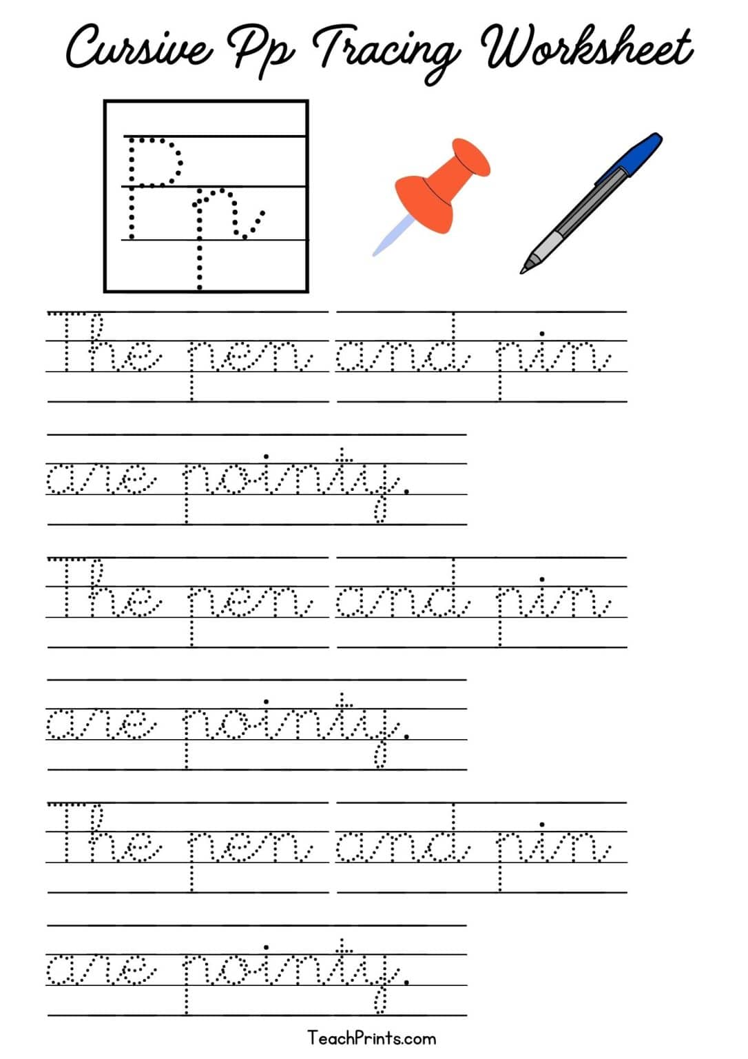 Cursive Alphabet Tracing Worksheets - Free Printables - Teach Prints