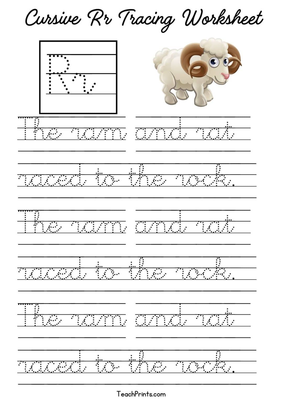 Cursive Alphabet Tracing Worksheets - Free Printables - Teach Prints