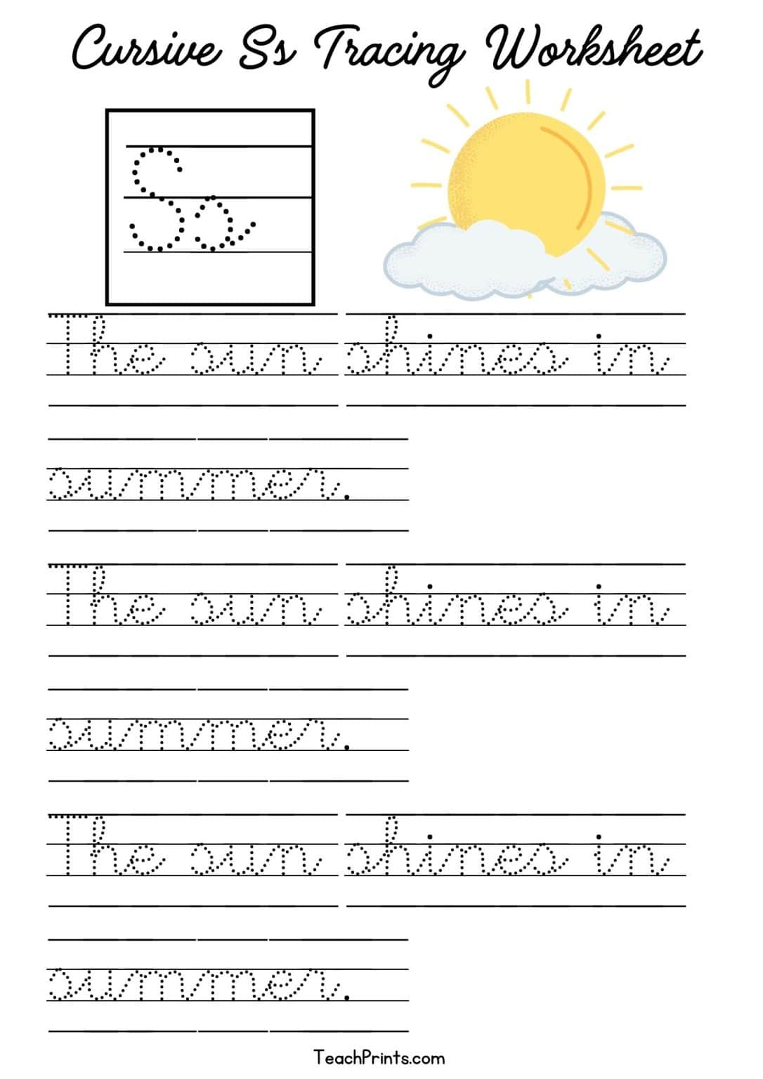 Cursive Alphabet Tracing Worksheets - Free Printables - Teach Prints
