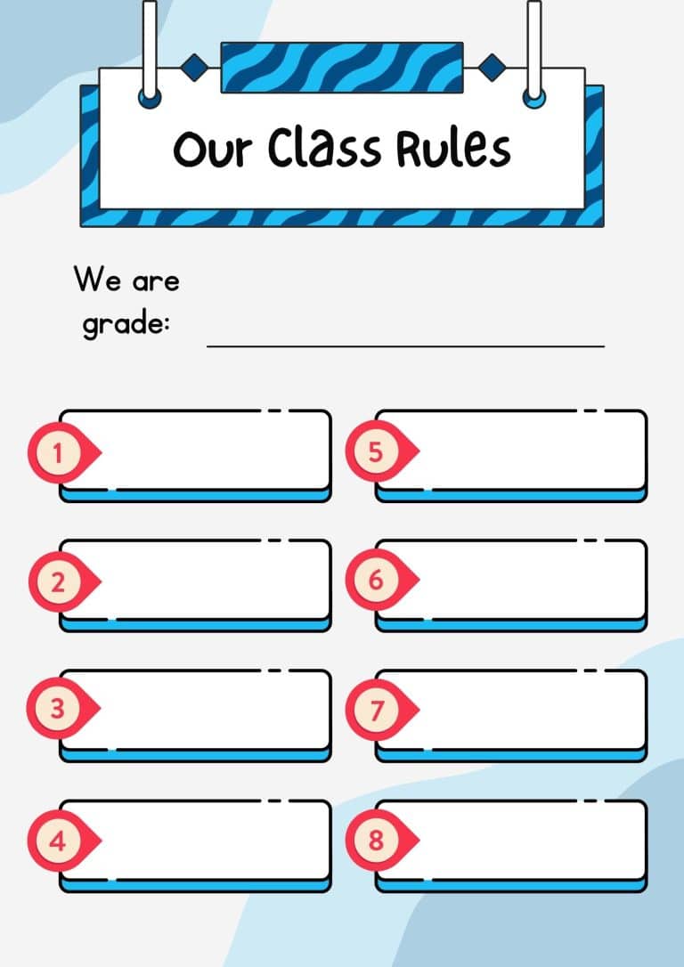 10 Free Classroom Rules Charts (Printable & Customizable) - Teach Prints