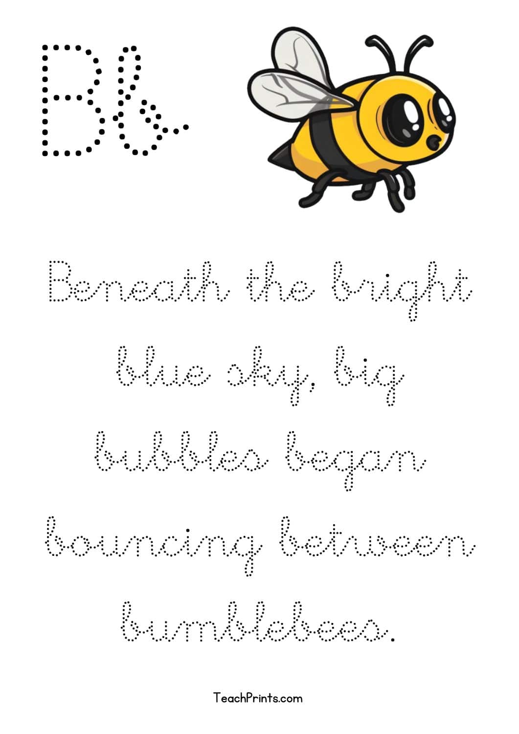 10 Cursive B Tracing Worksheets - Free Printables - Teach Prints