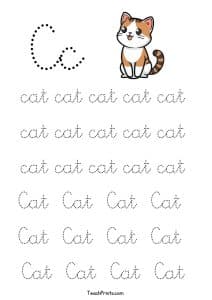 10 Cursive C Tracing Worksheets - Free Printables - Teach Prints