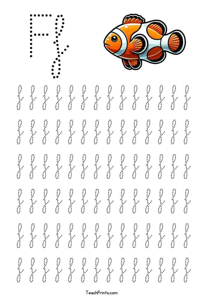 10 Cursive F Tracing Worksheets - Free Printables - Teach Prints