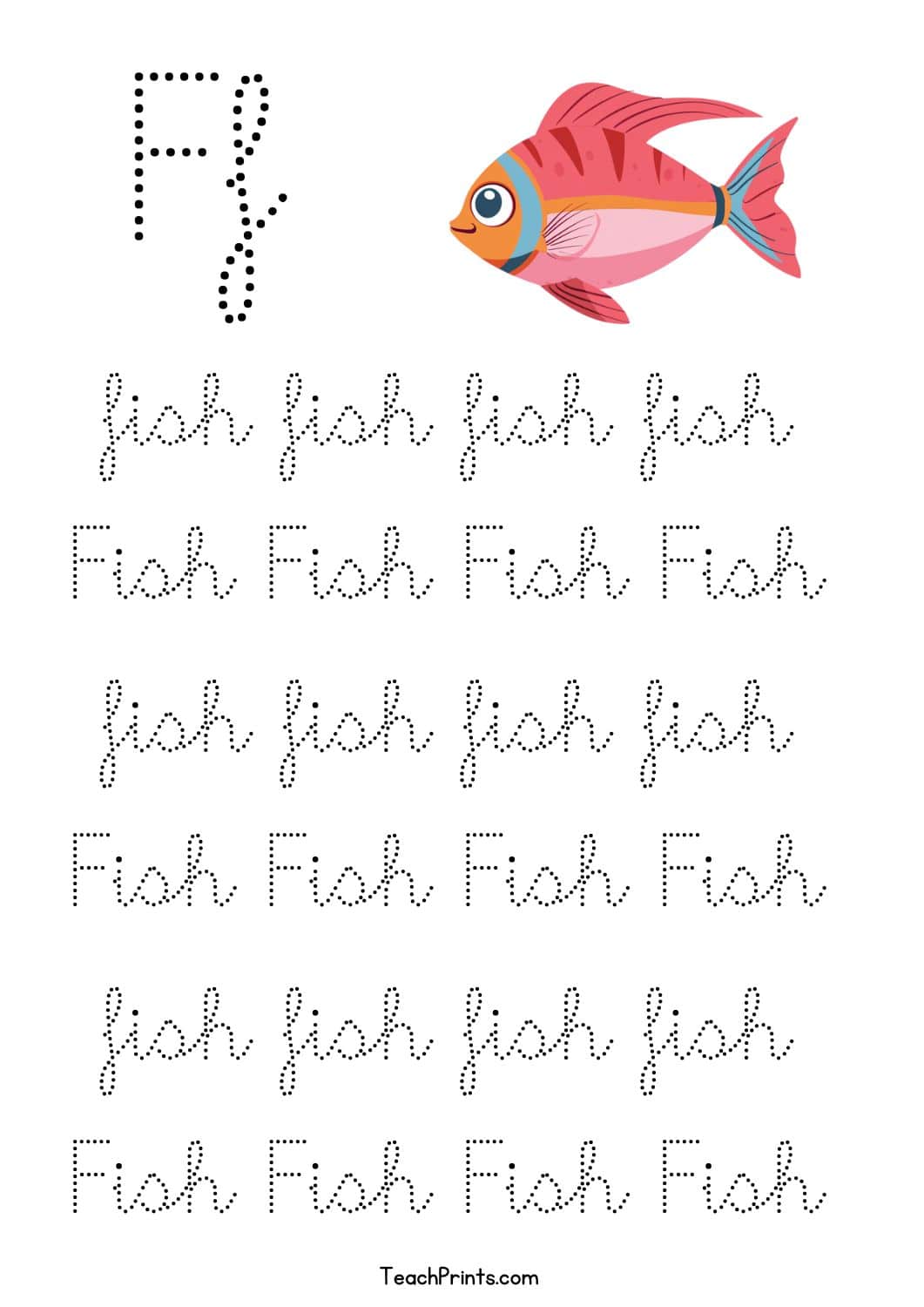 10 Cursive F Tracing Worksheets - Free Printables - Teach Prints