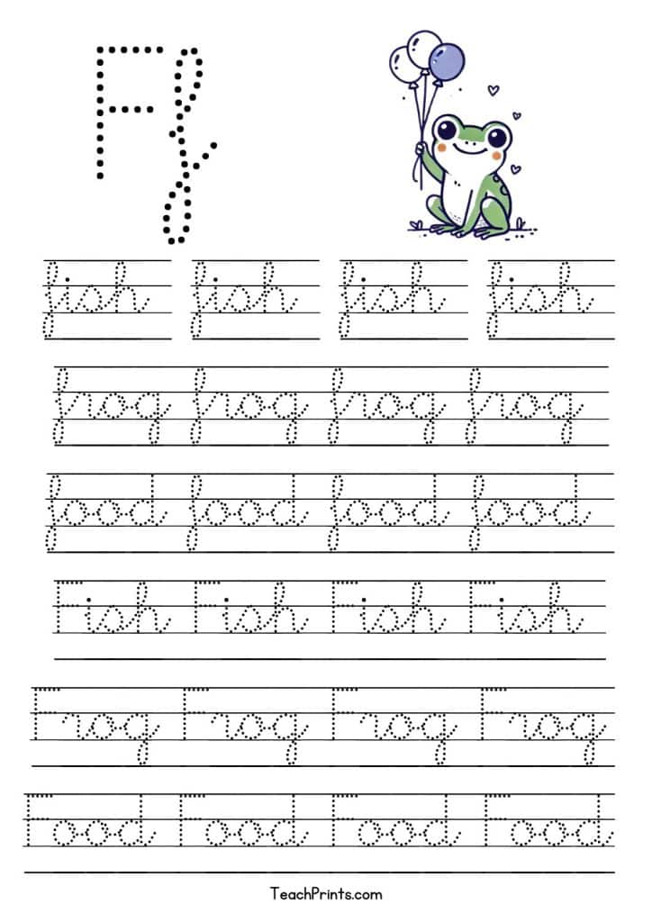 Cursive F Worksheet Cursive Words Starting With F | K5 Learning