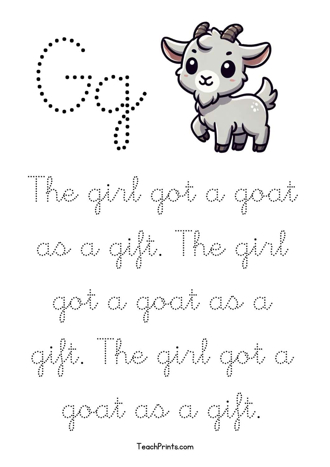 10 Cursive G Tracing Worksheets - Free Printables - Teach Prints