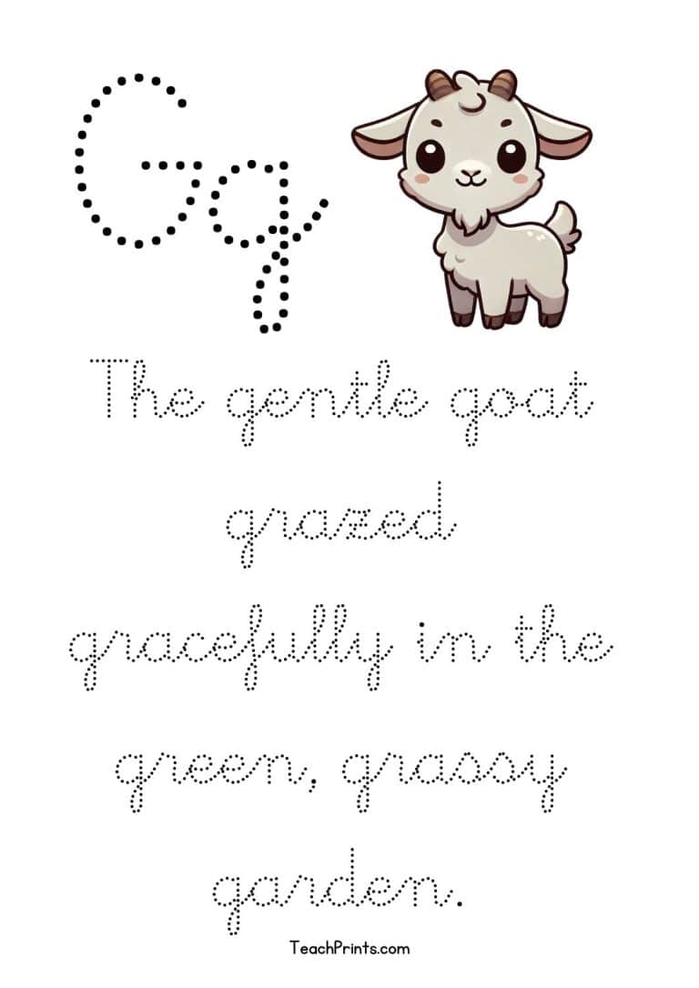 10 Cursive G Tracing Worksheets - Free Printables - Teach Prints