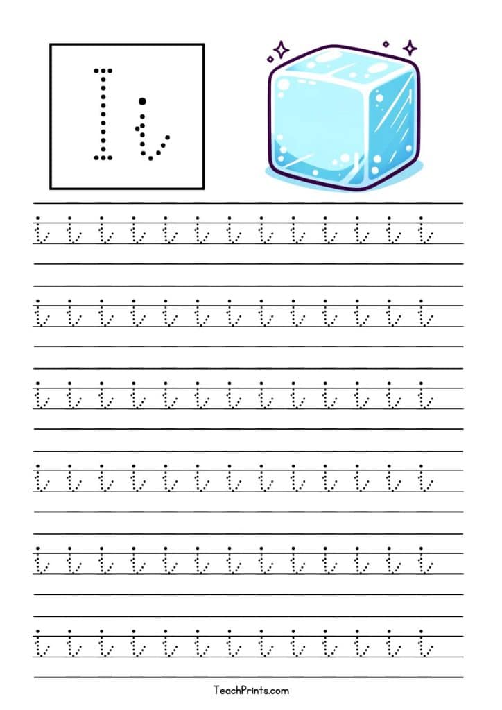 10 Cursive I Tracing Worksheets - Free Printables - Teach Prints