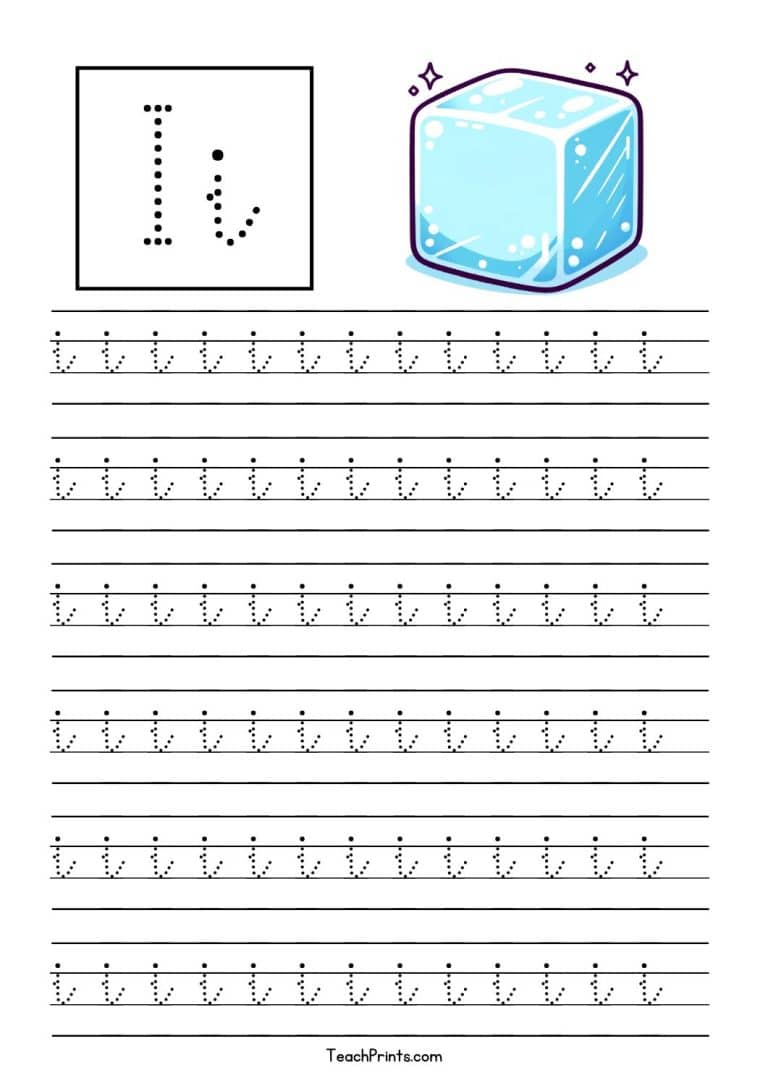 10 Cursive I Tracing Worksheets - Free Printables - Teach Prints