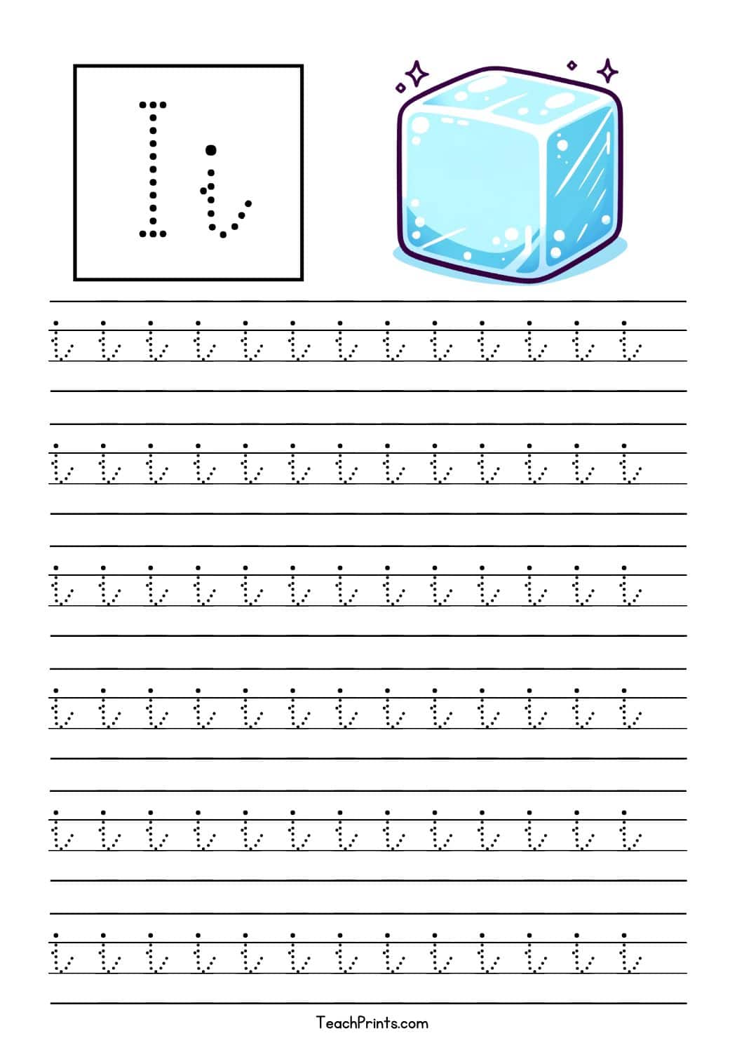 10 Cursive I Tracing Worksheets - Free Printables - Teach Prints