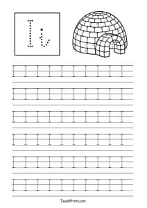 10 Cursive I Tracing Worksheets - Free Printables - Teach Prints