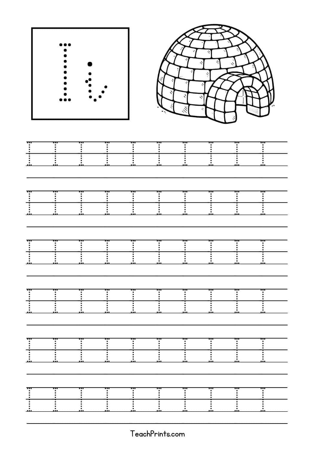 10 Cursive I Tracing Worksheets - Free Printables - Teach Prints