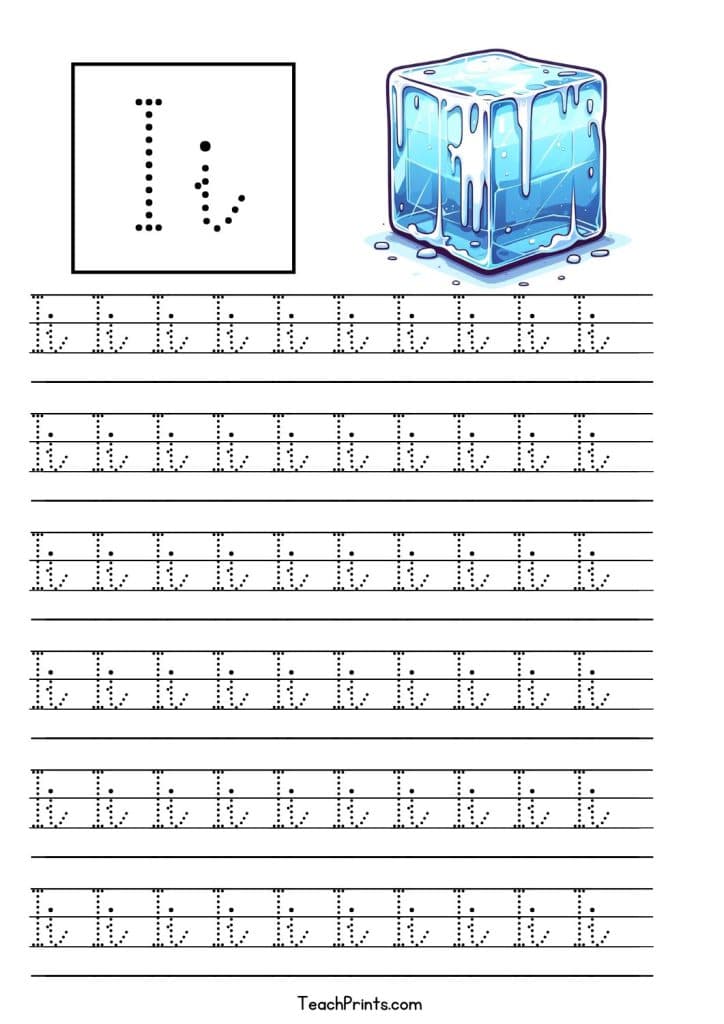 10 Cursive I Tracing Worksheets - Free Printables - Teach Prints