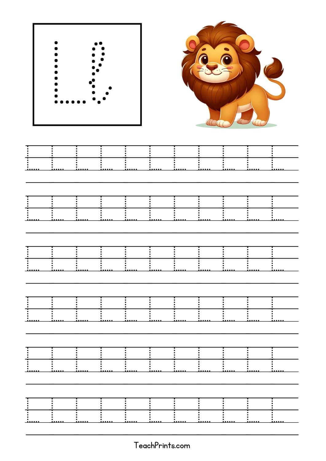 10 Cursive L Tracing Worksheets - Free Printables - Teach Prints