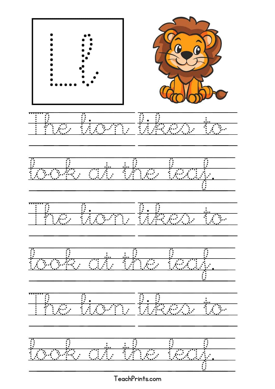 10 Cursive L Tracing Worksheets - Free Printables - Teach Prints