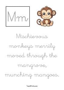 10 Cursive M Tracing Worksheets - Free Printables - Teach Prints