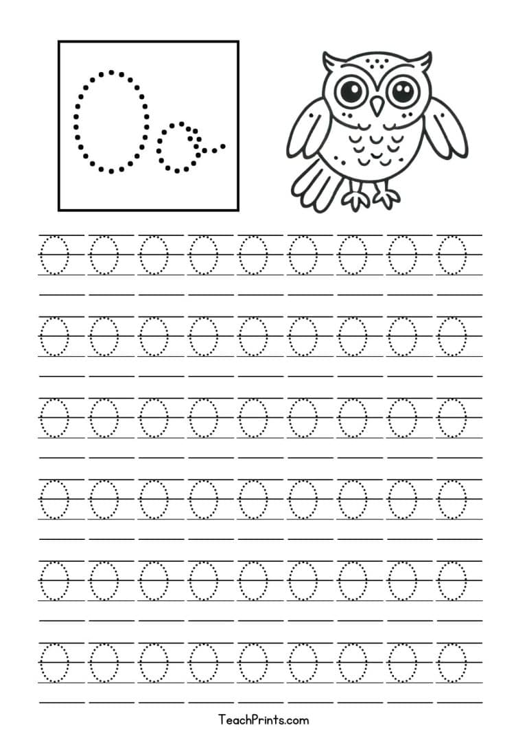 10 Cursive O Tracing Worksheets - Free Printables - Teach Prints