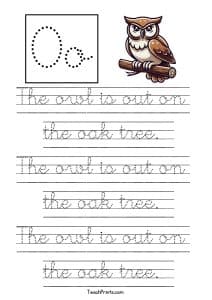 10 Cursive O Tracing Worksheets - Free Printables - Teach Prints