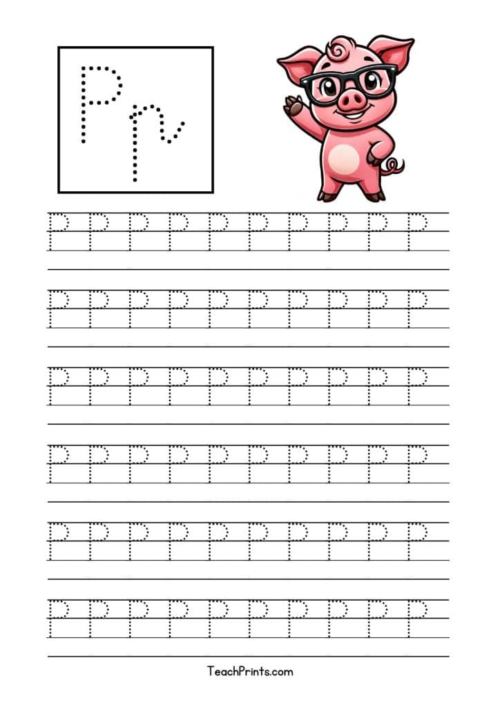 10 Cursive P Tracing Worksheets - Free Printables - Teach Prints