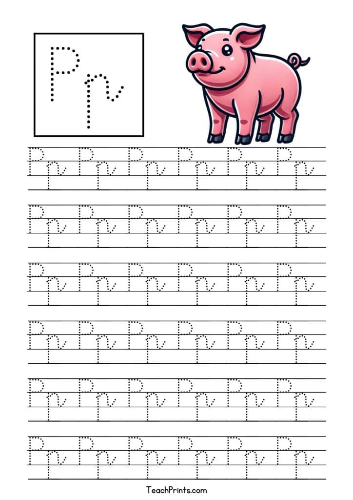 10 Cursive P Tracing Worksheets - Free Printables - Teach Prints