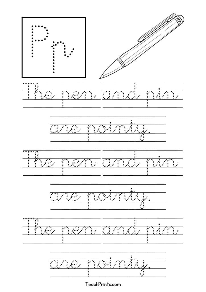 10 Cursive P Tracing Worksheets - Free Printables - Teach Prints