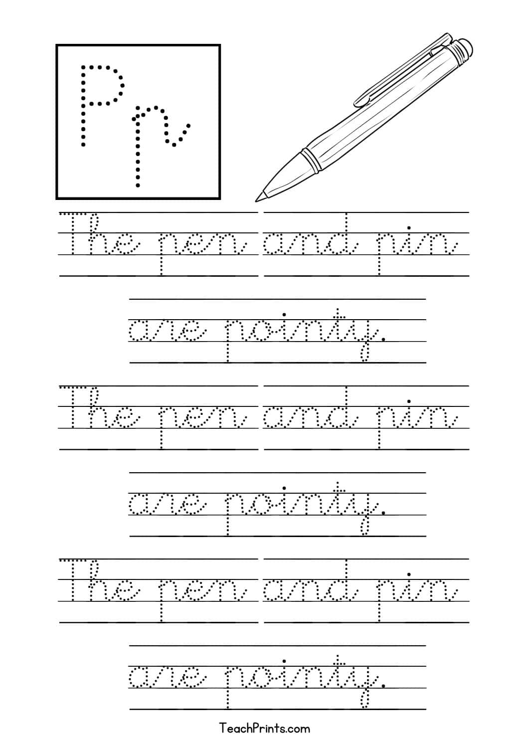 10 Cursive P Tracing Worksheets - Free Printables - Teach Prints
