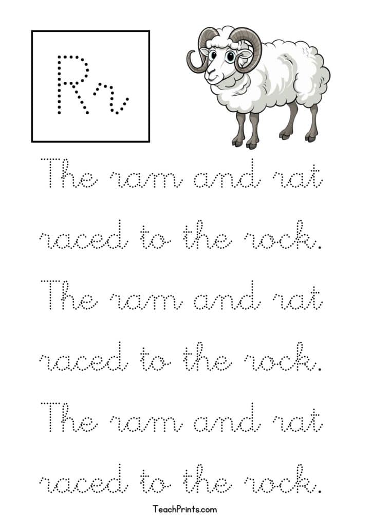 10 Cursive R Tracing Worksheets - Free Printables - Teach Prints