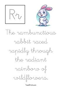 10 Cursive R Tracing Worksheets - Free Printables - Teach Prints