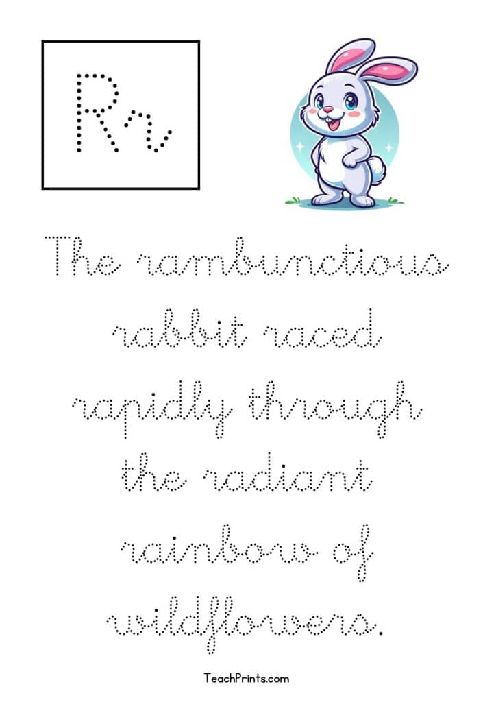 10 Cursive R Tracing Worksheets - Free Printables - Teach Prints