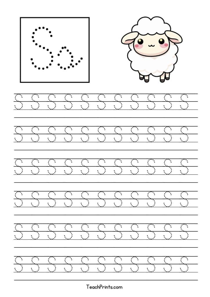 10 Cursive S Tracing Worksheets - Free Printables - Teach Prints