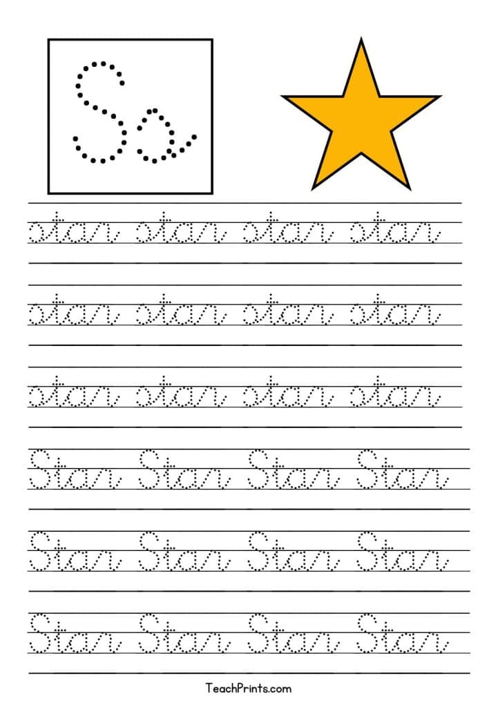 10 Cursive S Tracing Worksheets - Free Printables - Teach Prints