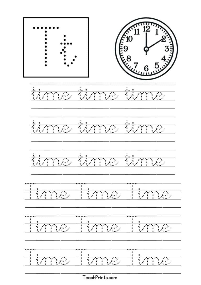 10 Cursive T Tracing Worksheets - Free Printables - Teach Prints