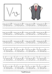 10 Cursive V Tracing Worksheets - Free Printables - Teach Prints