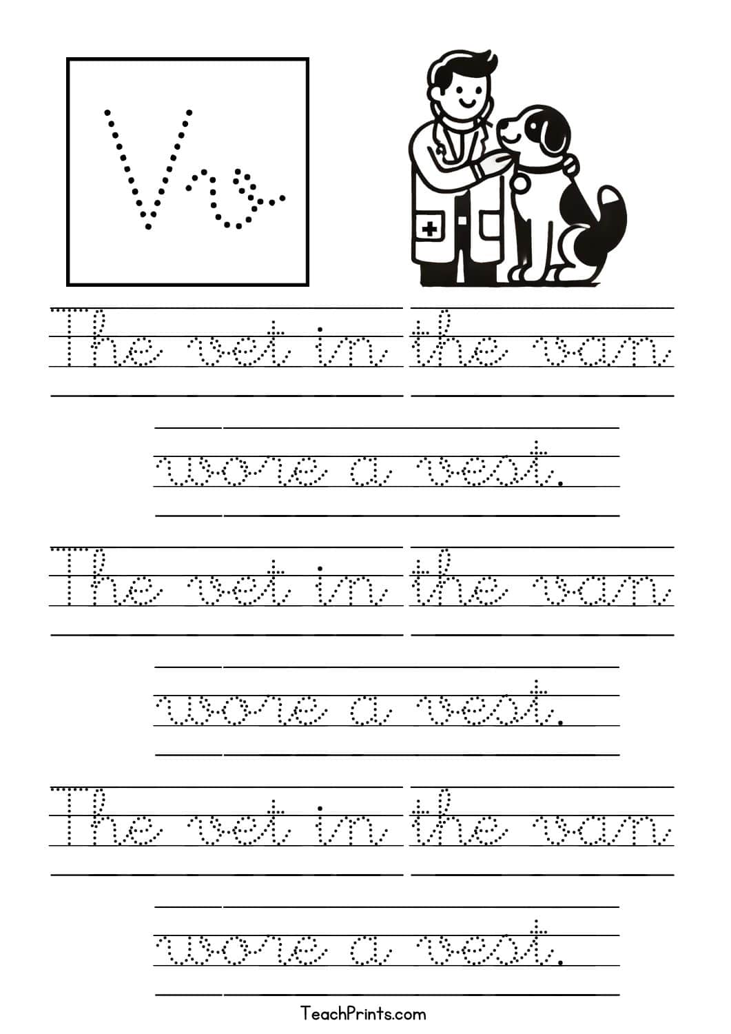 10 Cursive V Tracing Worksheets - Free Printables - Teach Prints