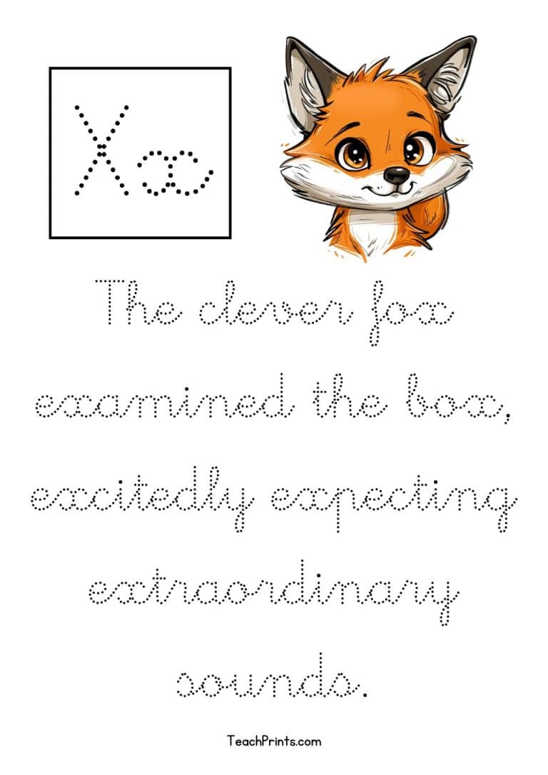 10 Cursive X Tracing Worksheets - Free Printables - Teach Prints