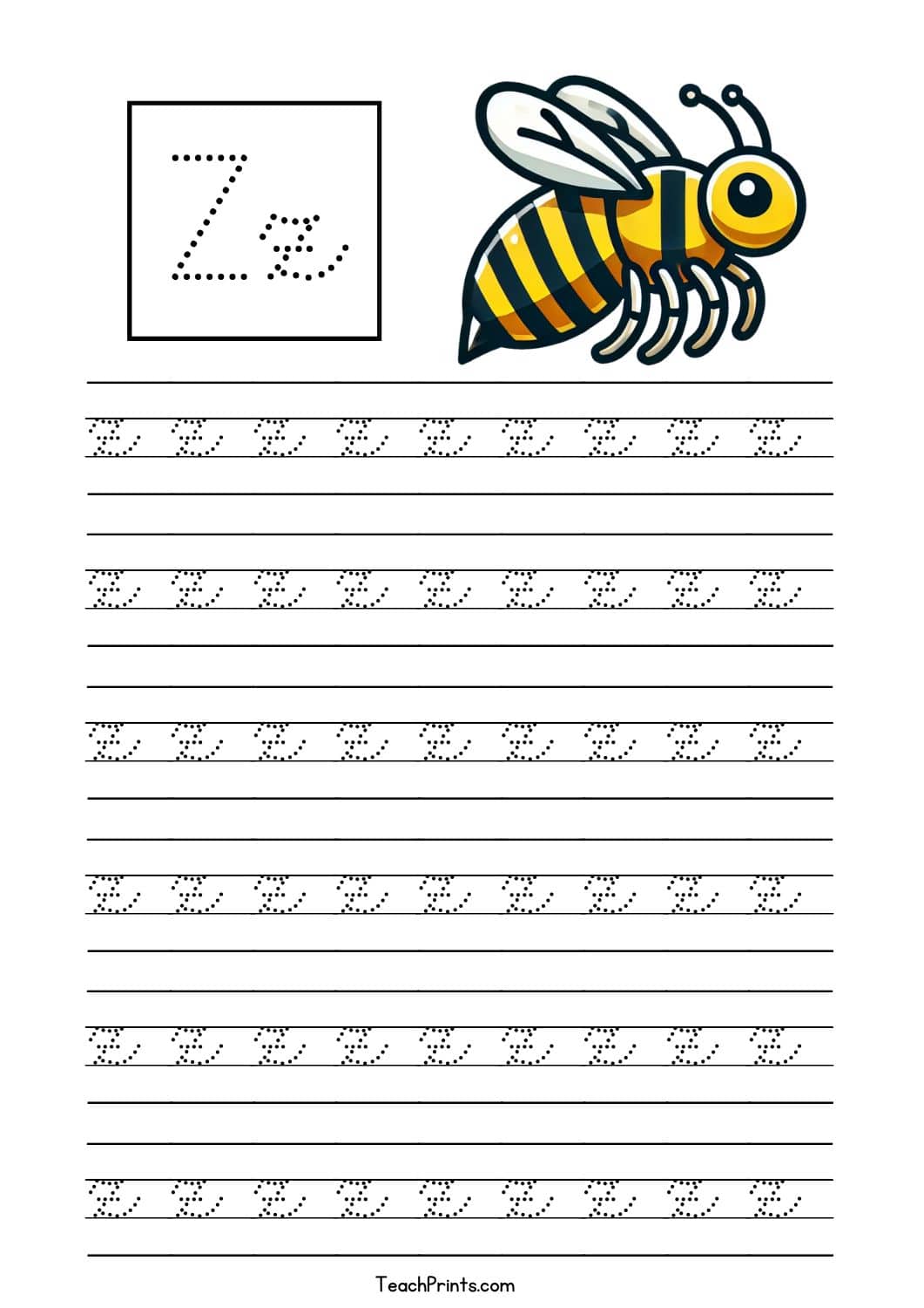 9 Cursive Z Tracing Worksheets - Free Printables - Teach Prints