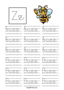 9 Cursive Z Tracing Worksheets - Free Printables - Teach Prints