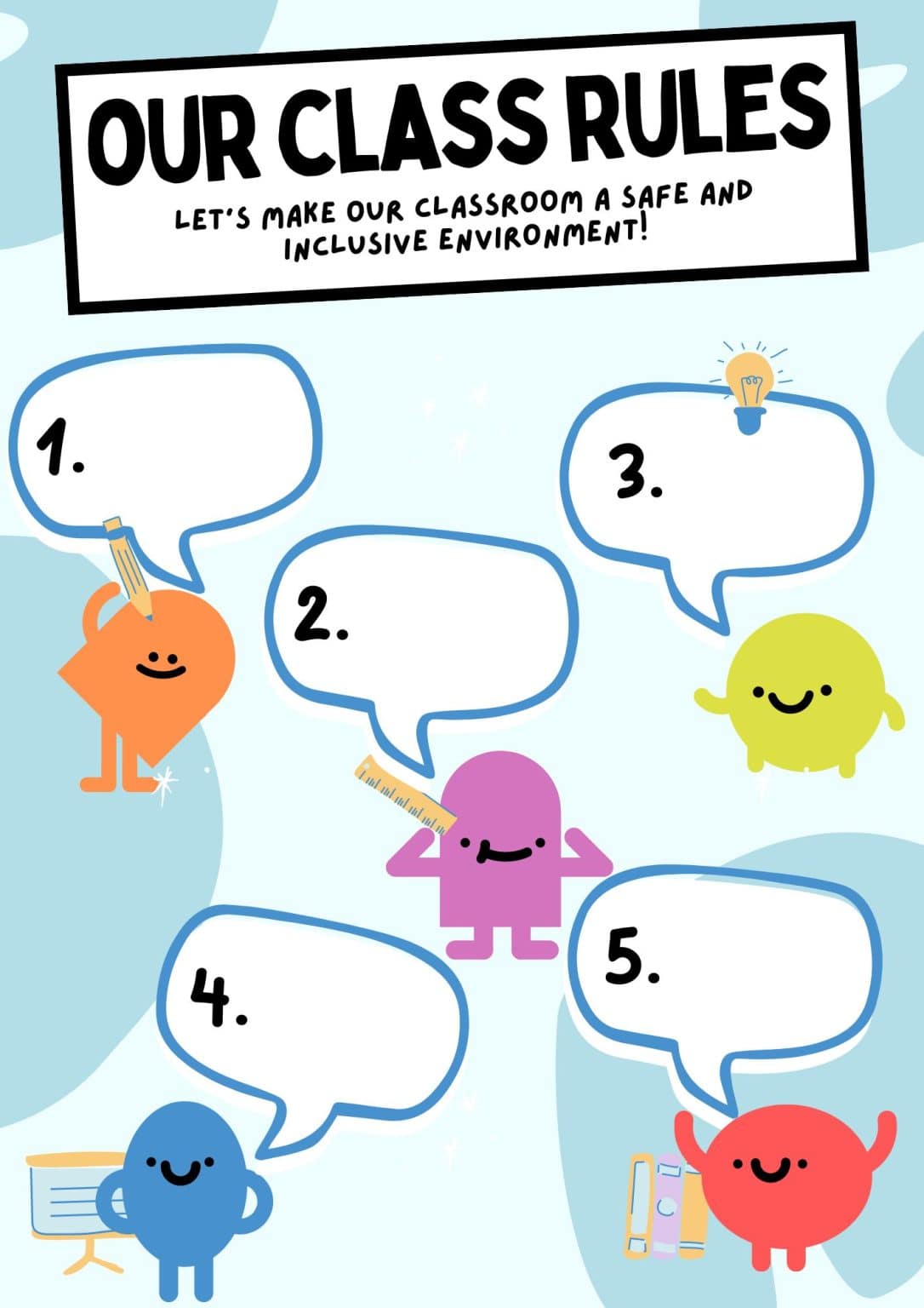 10 Free Classroom Rules Charts (Printable & Customizable) - Teach Prints