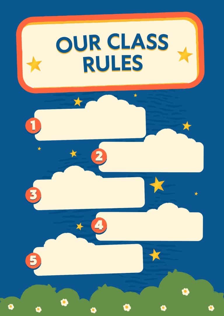 10 Free Classroom Rules Charts (Printable & Customizable) - Teach Prints
