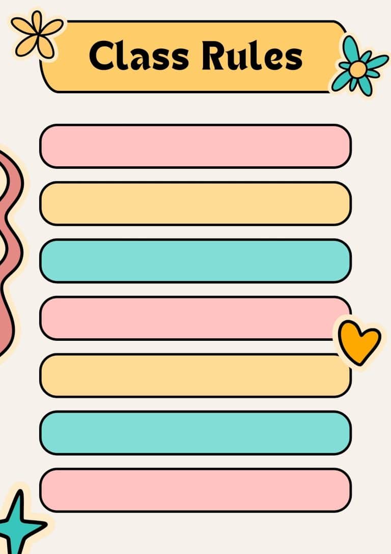 10 Free Classroom Rules Charts (Printable & Customizable) - Teach Prints