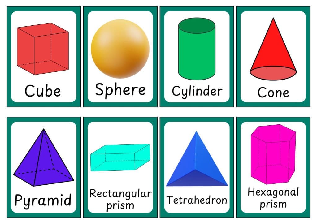 Shapes Flashcards (2D & 3D) - Free Printables - Teach Prints