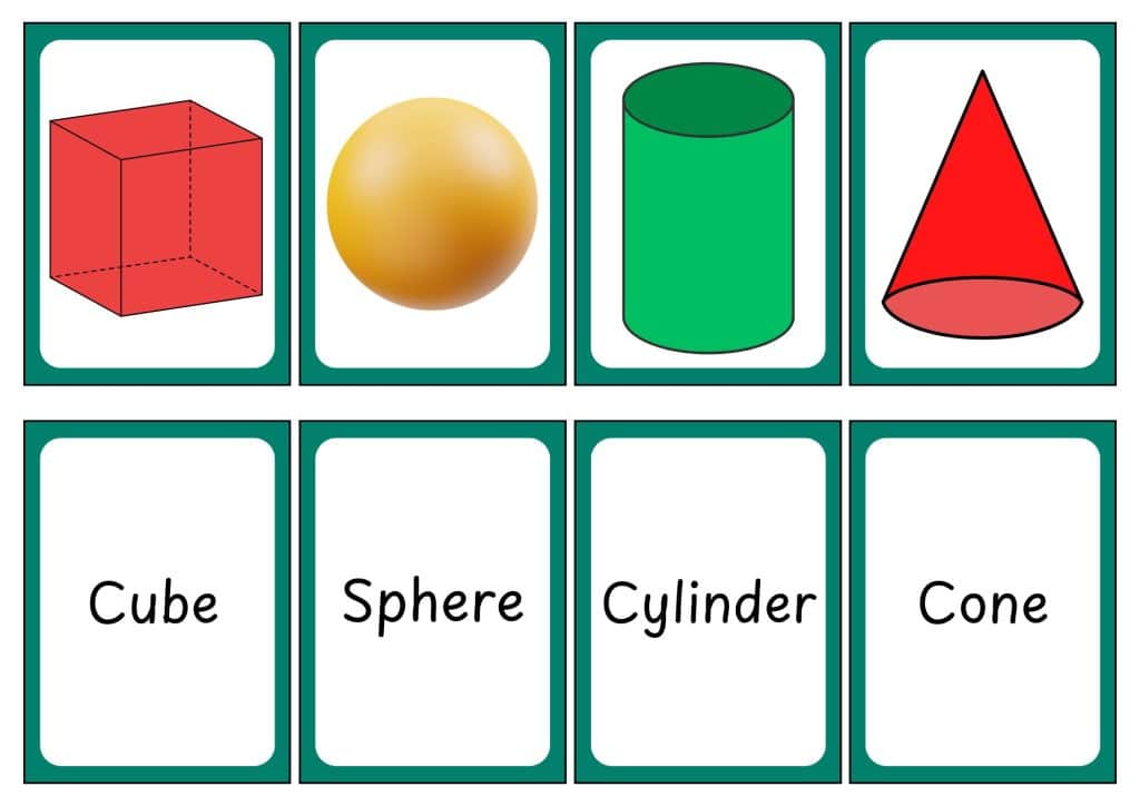 Shapes Flashcards (2D & 3D) - Free Printables - Teach Prints