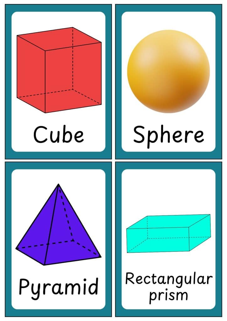 Shapes Flashcards (2D & 3D) - Free Printables - Teach Prints