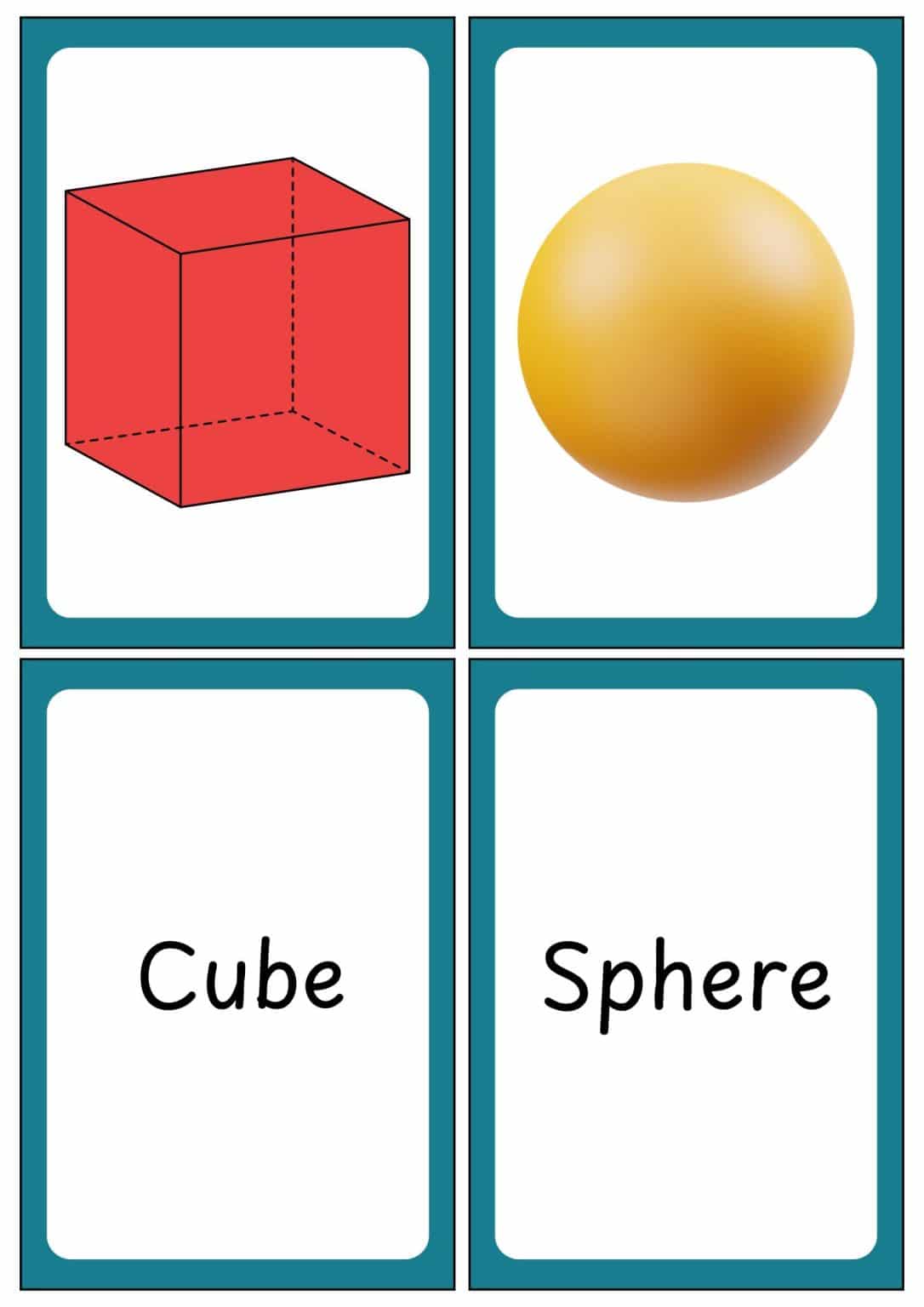 Shapes Flashcards (2D & 3D) - Free Printables - Teach Prints
