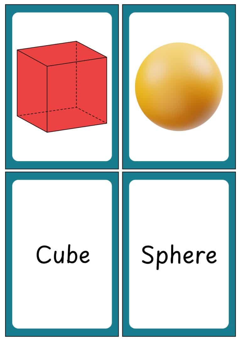 Shapes Flashcards (2D & 3D) - Free Printables - Teach Prints