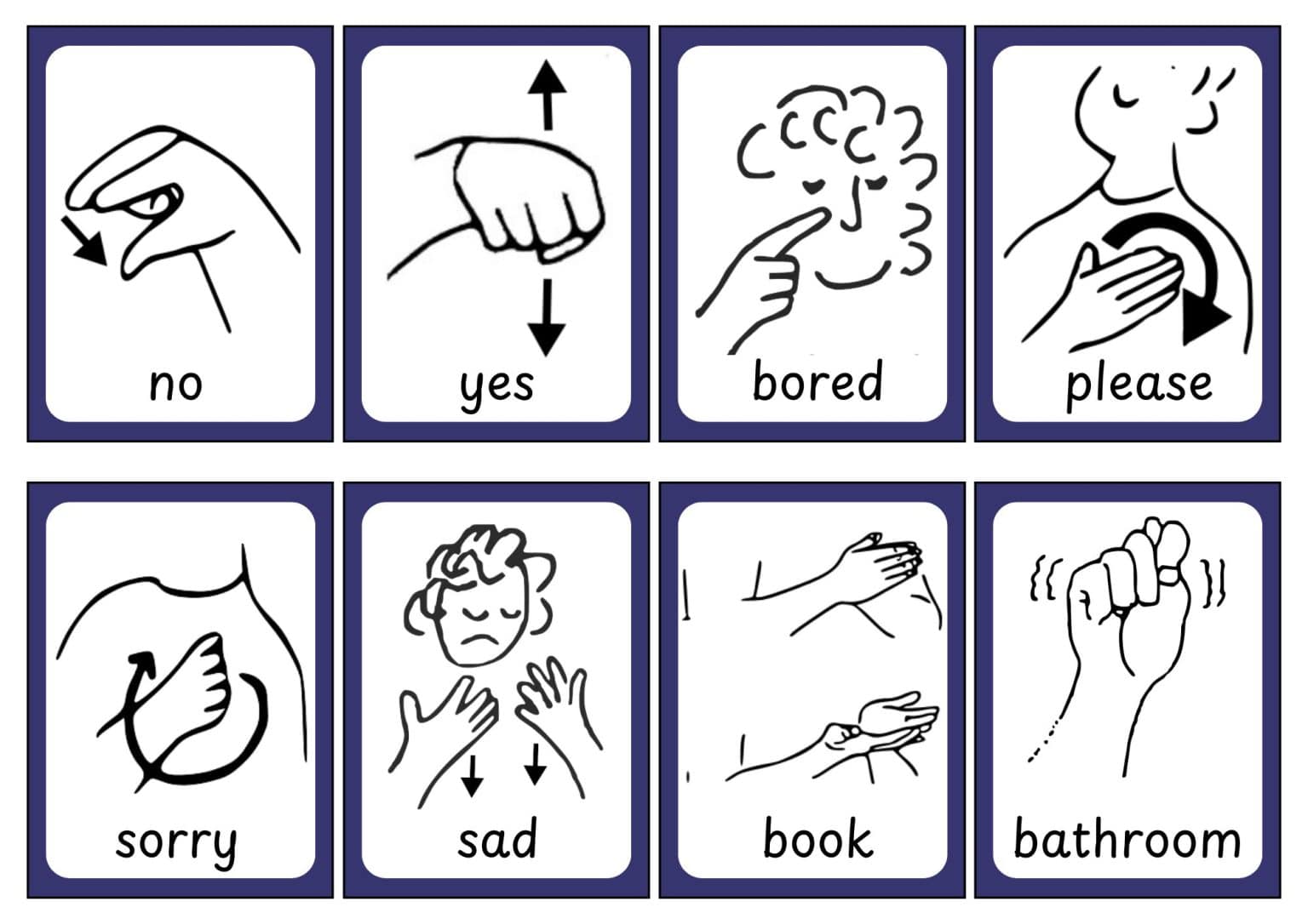 ASL Sign Language Flashcards - Free Printables - Teach Prints