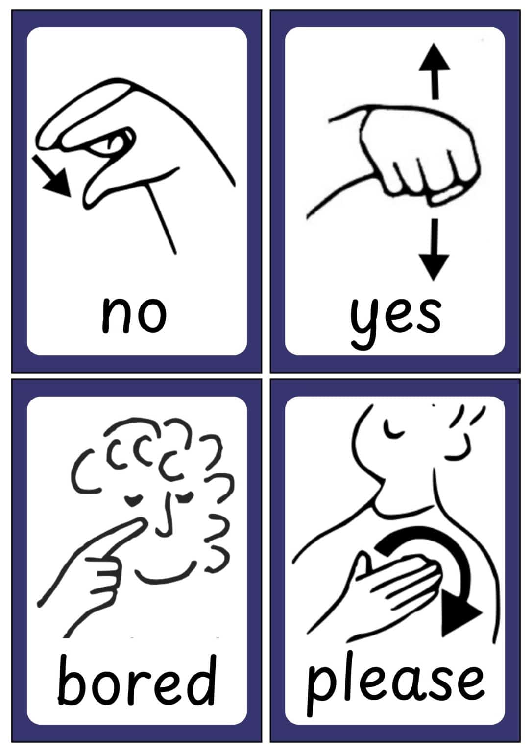ASL Sign Language Flashcards - Free Printables - Teach Prints