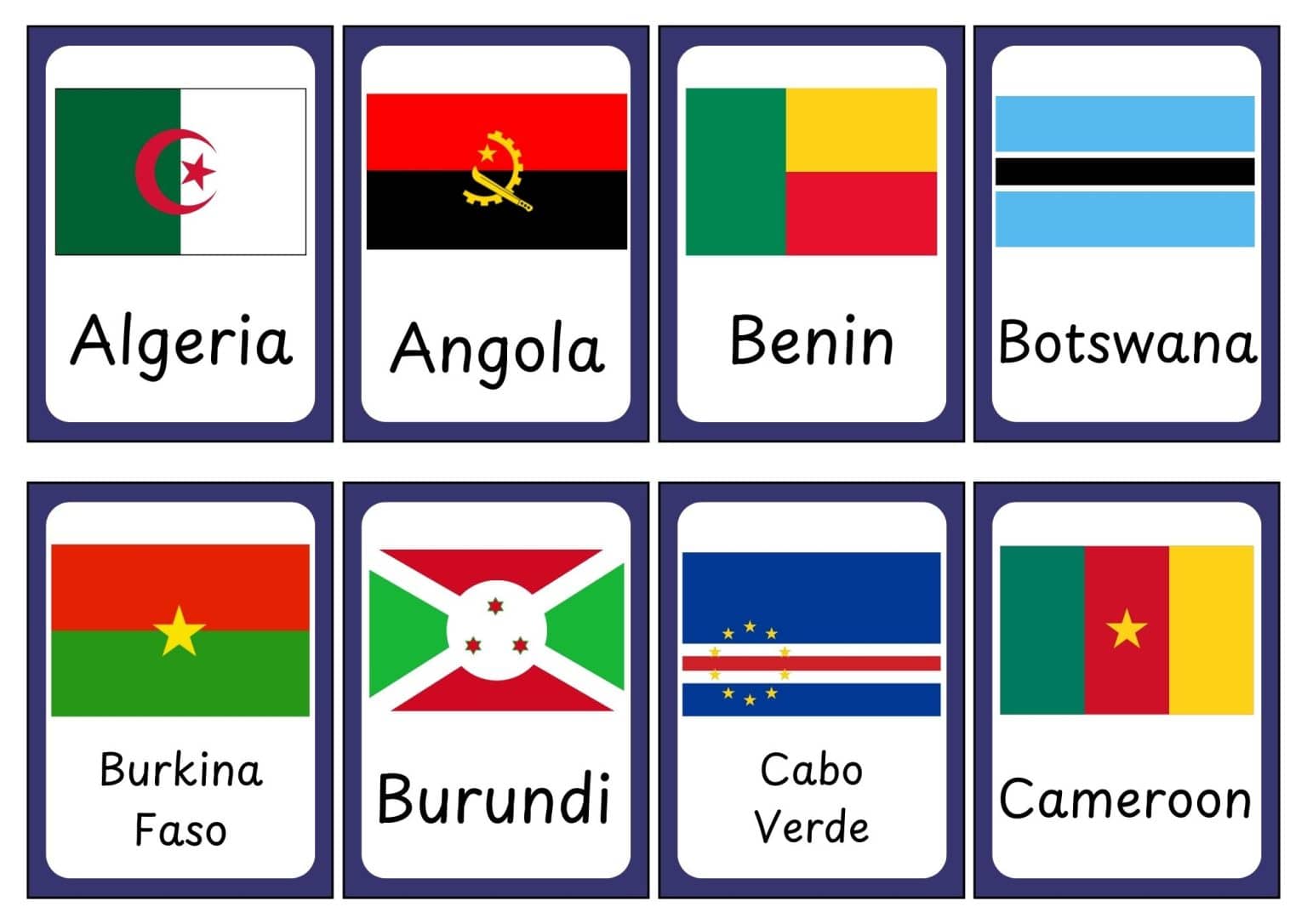 Country Flag Flashcards (128 Countries!) - Teach Prints