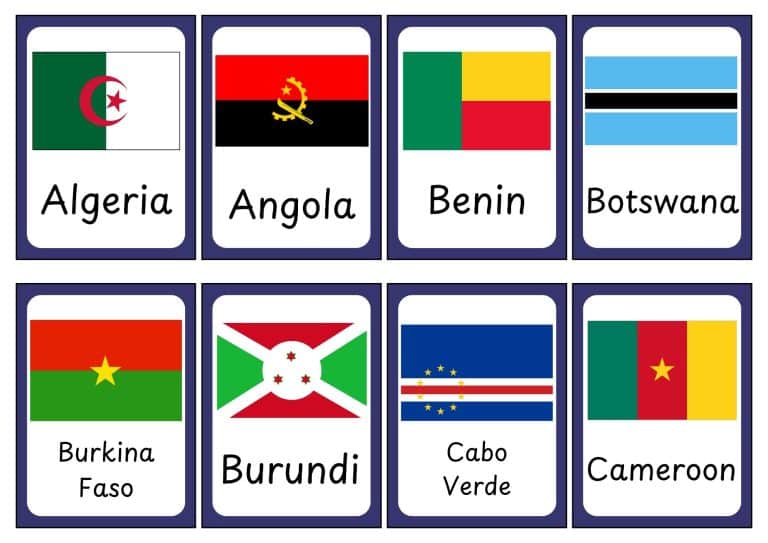 Country Flag Flashcards (128 Countries!) - Teach Prints